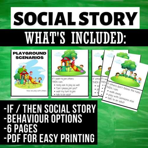 Social Story: Playground Scenarios - How We Play With Others (Recess ...