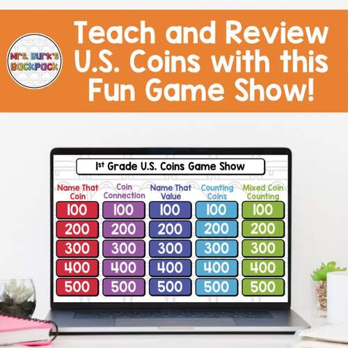 Identifying & Counting U.S. Coins Jeopardy - 1st Grade Math Game Show ...