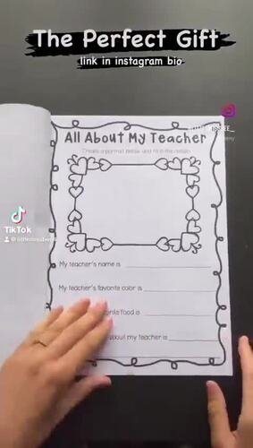 All About My Teacher / End of year activity for Kindergarten and grade 1