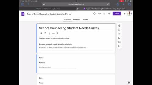 School Counseling Student Needs Assessments (Eng/Span, Google Form ...