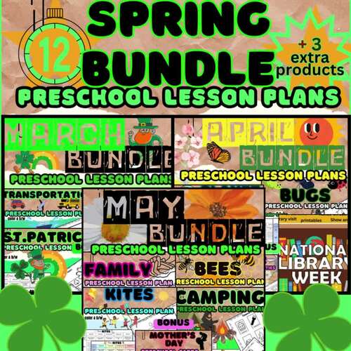 SPRING BUNDLE- Covers MARCH, APRIL and MAY themes + 3 BONUS products