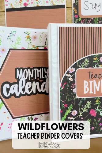 Wildflowers Class Decor | Teacher Binder or Planner Covers & Spines ...