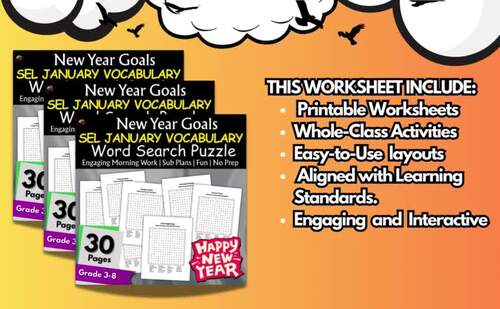 January New Year Word Search Morning Work Activities 4th,5th,6th,7th ...