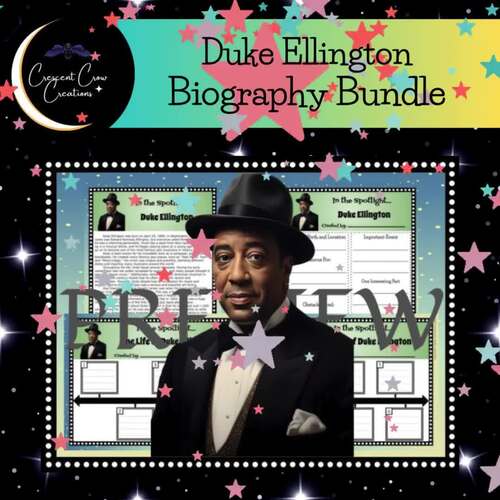 Black History Figure Duke Ellington Biography Bundle Research Project