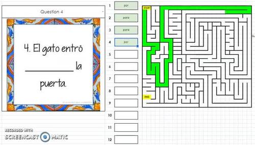 Por vs. Para Digital Maze by Manzana para la maestra | TPT