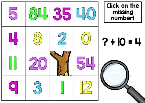 Easter Mystery Picture Division Facts Boom Cards by 3rd Grade Engaged