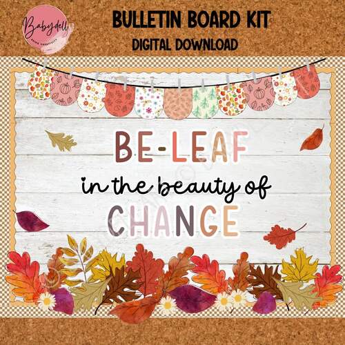 Fall Growth Mindset Bulletin Board Kit | Motivational Autumn Classroom ...