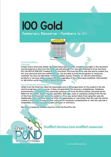 St Patrick's Day Math Activities - 100 Chart Fun by From the Pond