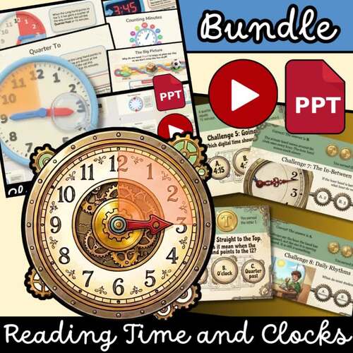 Telling Time Bundle | Escape Room + Nearest 5 Minutes Lesson Posters ...
