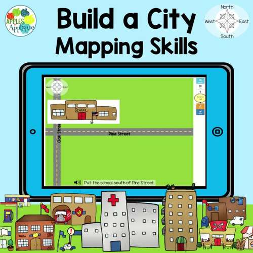 Build a City: Mapping Skills - Boom Cards™ Digital Task Cards | TPT