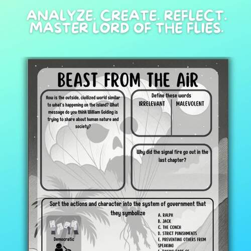 Lord of the Flies Workbook - Questions for Novel Study - Unit Plan ...