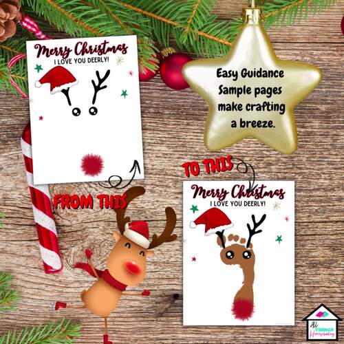 Reindeer Footprint Christmas Craft Activities| Printable Christmas ...