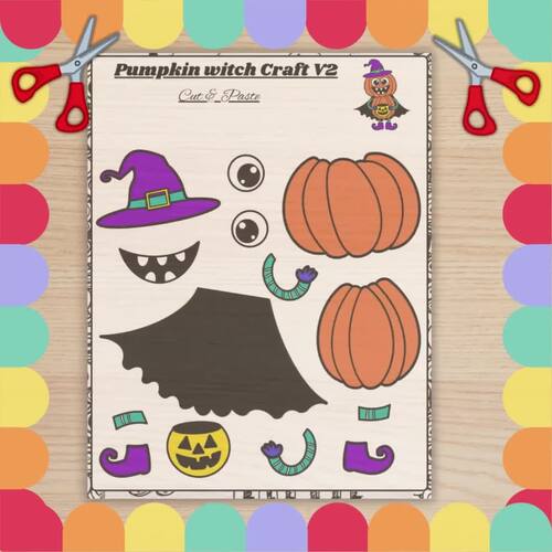 Pumpkin Witch Craft V2 | Cut & Paste Halloween Activity | witch craft ...