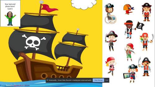 Interactive Pirate Game - Open Ended, NO PRINT, Teletherapy, Speech