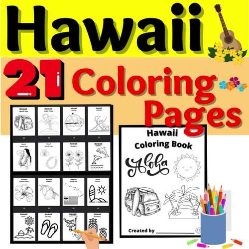 coloring book hawaii