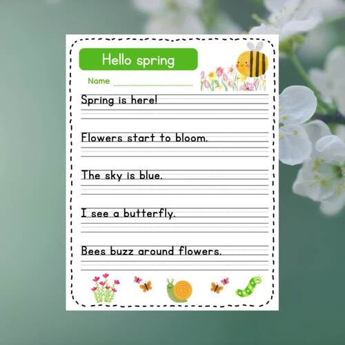 2nd grade April morning work, morning meeting greetings, Hello Spring