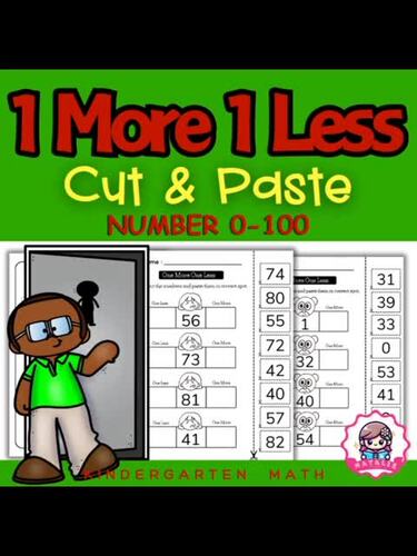 Numbers 0 to 100 : One More One Less Cut and Paste Activity Pack| Math ...