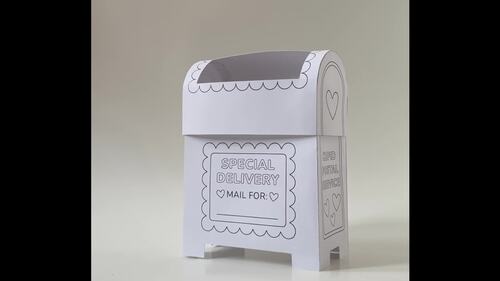 Valentine Mailbox Craft Kit, Color Your Own Cupid Postal Service Mailbox