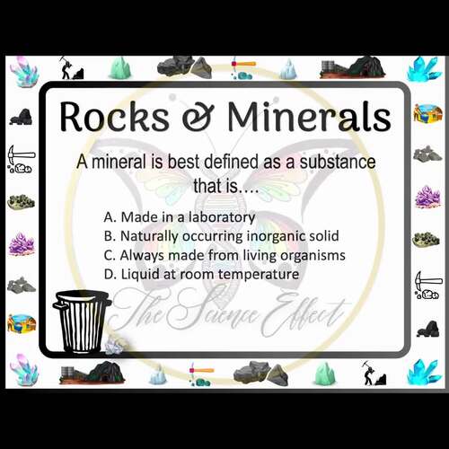 Rocks & Minerals Crumple & Shoot Game ~ Trashketball Science Review Game