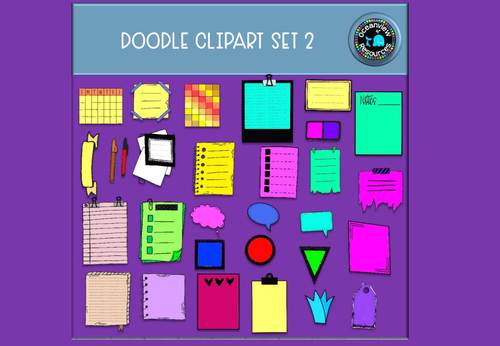 Doodle Note Clipart for TPT sellers- Set 2 by Oceanview Resources