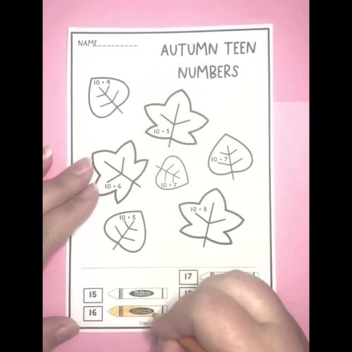 Teen Number Coloring Worksheets Autumn Ten Frames Tally Marks Addition