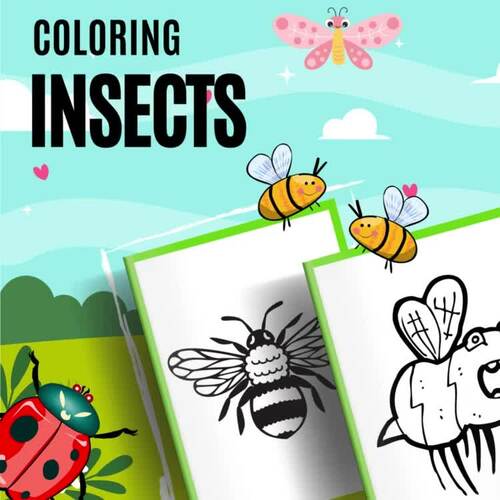 Hand-Drawn Bug & Insect Coloring Pages Nature set. Cultural Activities ...