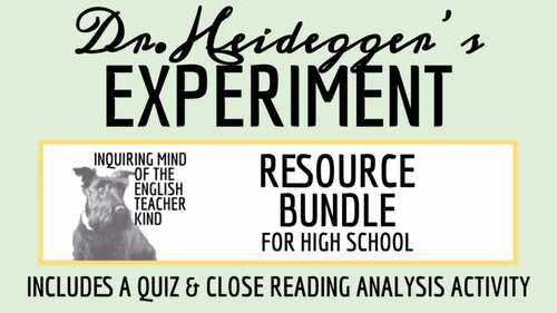 "Dr. Heidegger's Experiment" Quiz and Close Reading Worksheet Bundle ...