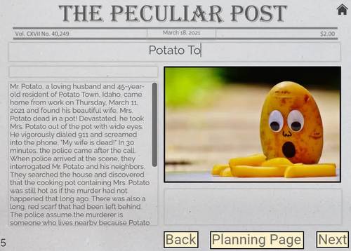 The Peculiar Post: Article Writing Photo Prompts, speech therapy, ELA, Boom
