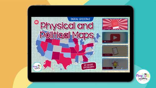 Physical & Political Maps Digital Social Studies Activity Lesson Quiz ...