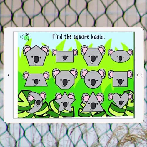 Find the zoo animal shapes | BOOM CARDS with audio | SQUARE | TPT