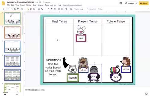Irregular Verbs Google Slides Distance Learning by Giving Grace Teaching