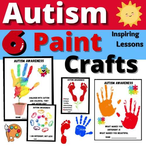 Autism Awareness Activity Craft Handprint Paint SEL Student Lesson