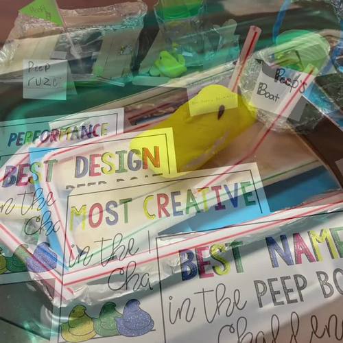 STEM Easter Peep Boat Challenges includes Google slides | TPT