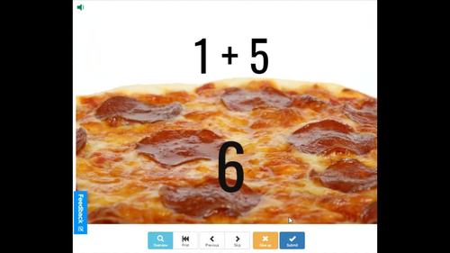 Boom Learning Task Cards: Single Digit Addition - Pizza Themed (Write In)
