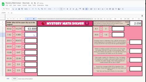 Valentine's Day - Decimals Digital Math Activity - Pixel Art | TPT