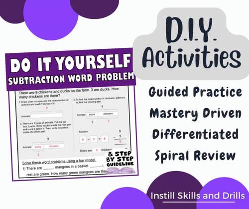 Create Your Own Subtraction Word Problems with Bar Model Worksheets ...