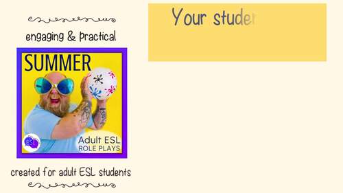 Summer ROLE PLAYS for Adult ESL: scripts, scenarios, and more! | TPT