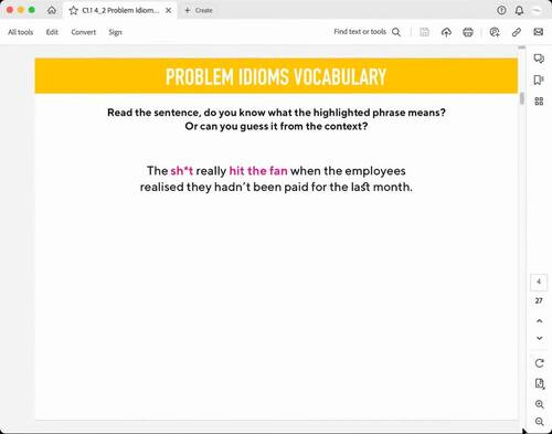 ESL Advanced Lesson: Learn Idioms for Problems at Work by ESL Class ...
