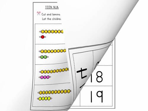 Montessori Teen Numbers Worksheets Using Teen Boards | Hands-on Printable's