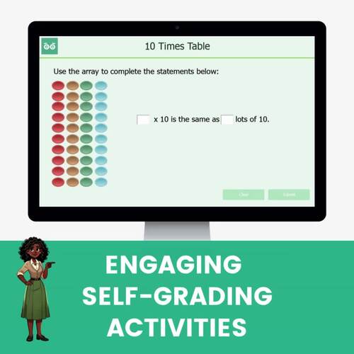 Multiplication Interactive Digital Activities - 10 Times Tables | Self ...