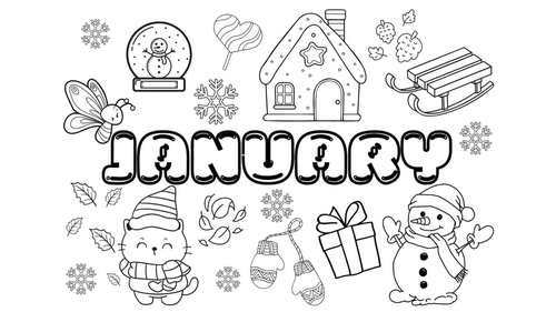 Monthly Coloring Page | Doodle Month Printable. by KidChaCha | TPT