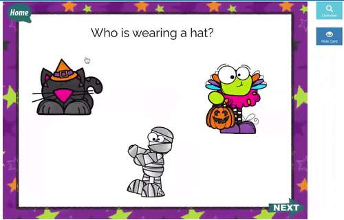 Halloween NO PREP Language Wh Questions who, what, and where spooky speech