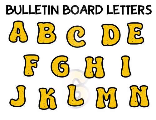 Printable Bright Yellow Bulletin Board Letters Bundle Pack, Yellow ...