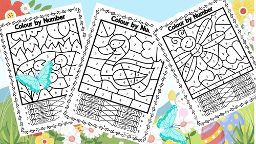 Spring Printable No-Prep Color By Number Pages by Mme Leacher Teacher