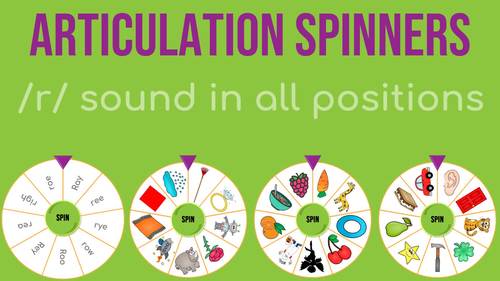 No Print R Sound Articulation Spinners for Digital Use on iPad or in ...