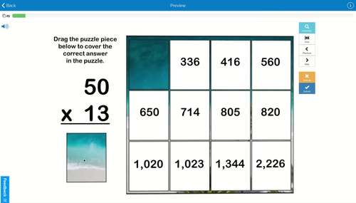 2 Digit by 2 Digit Multiplication Summer Boom Card Puzzles by Sheila ...