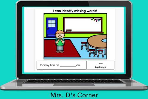 Back to School Completing Sentences Digital Activity | Distance Learning