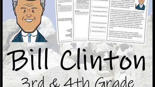 Bill Clinton Close Reading Comprehension Activity | 3rd Grade & 4th Grade