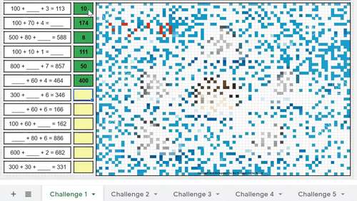 Expanded Form Pixel Art Math | 5 Images | Differentiated | Editable