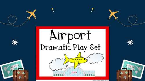 Airport & Airplane Dramatic Play Pretend Play Set for Preschool and ...